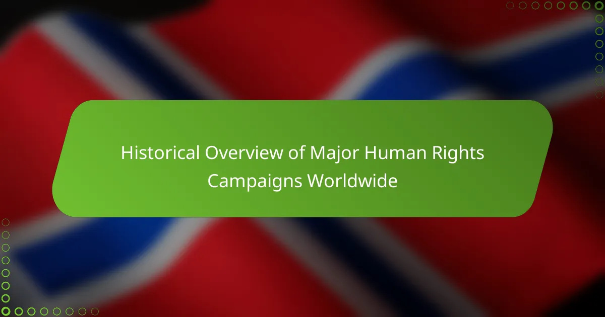 Historical Overview of Major Human Rights Campaigns Worldwide ...